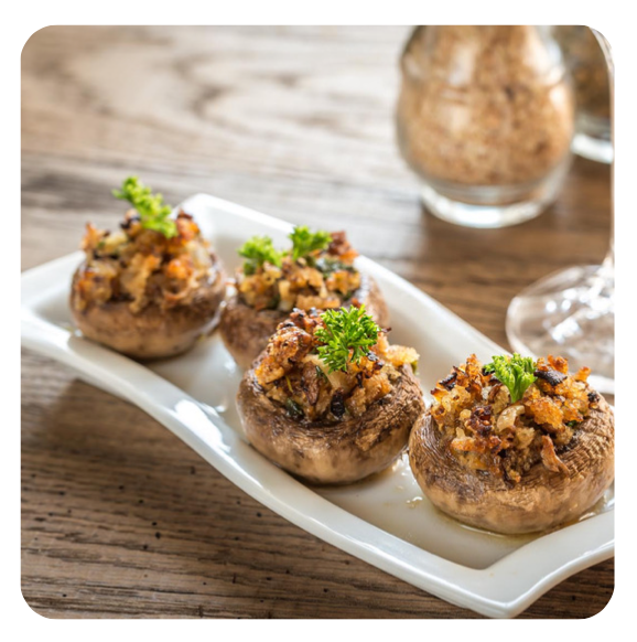 Mushroom Caps – La Felicita Catering
